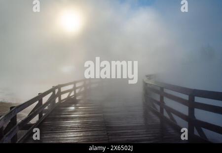 Hydrothermal Features in the Morning at Yellowstone National Park, USA ...