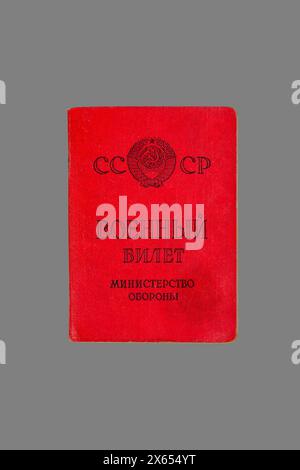 Old certificate of USSR serviceman military card of the Soviet Union of ...