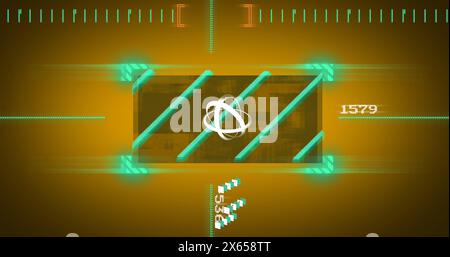 The image features a image of text, scope scanning and data processing on screens Stock Photo ...