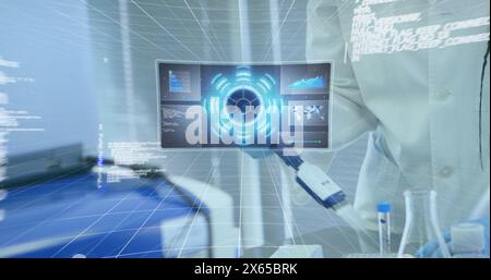 Image of digital interface over laboratory Stock Photo - Alamy