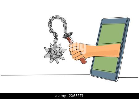 Medieval flail with spiked ball. Vector illustration Stock Vector Image ...