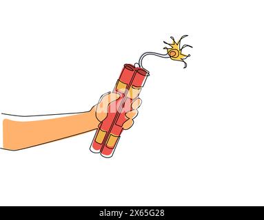 Continuous line drawing of burning a lighter on white background Stock ...