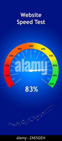 Speed test screen with illustration of speedometer Stock Photo - Alamy