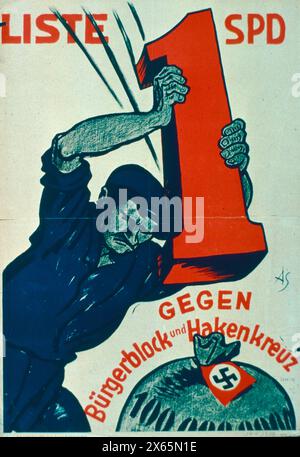 Germany 1930s Propaganda Election Poster for The National Socialists ...