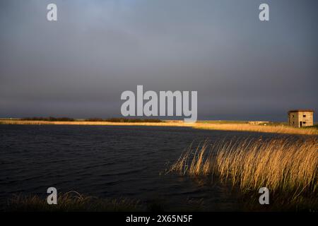 WW2 concrete lookout tower East Lane Bawdsey Suffolk Stock Photo - Alamy