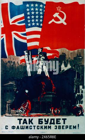 Sovietic Russia WWII propaganda poster, 1940s Stock Photo - Alamy
