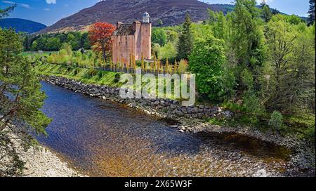 Abergeldie Castle Aberdeenshire Scotland four-floor tower house on the ...