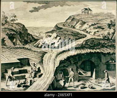 18th century illustration of iron mining. Published in "A Diderot ...