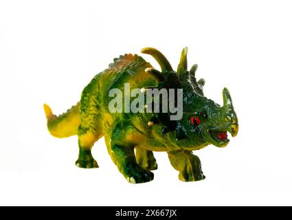 Realistic sinoceratops dinosaur toy model isolated on a white ...