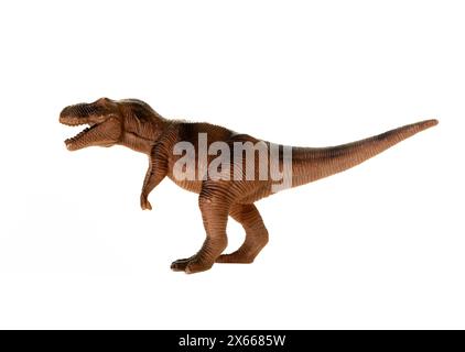 Detailed toy replica of a tyrannosaurus rex positioned on a seamless ...