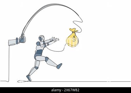 Continuous line drawing of fishing hook. One line icon of fishing hook ...
