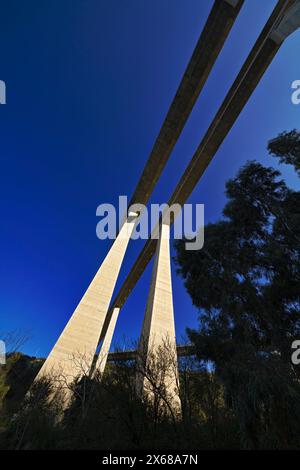 Italy, Sicily, Messina province, highway flyover concrete pillars Stock ...
