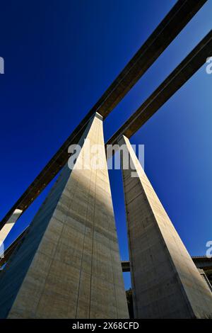 Italy, Sicily, Messina province, highway flyover concrete pillars Stock ...