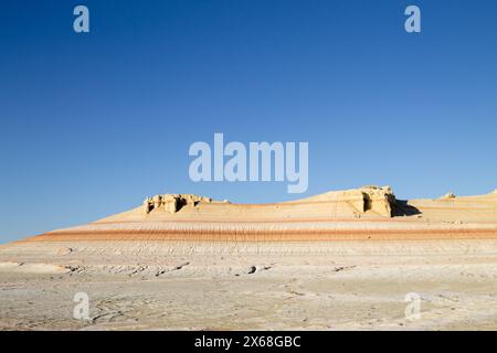 Mangystau desert landmark, Kyzylkup area, Kazakhstan. Rock strata ...