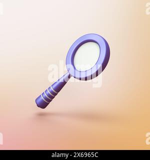 Magnifying glass - stylized 3d CGI icon object Stock Photo - Alamy