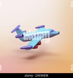 Airplane - stylized 3d CGI icon object Stock Photo - Alamy
