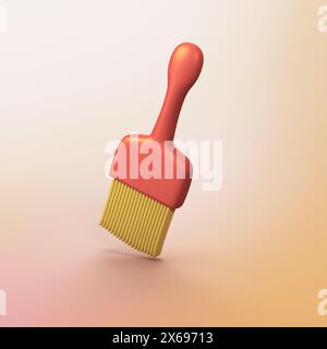 Paint brush - stylized 3d CGI icon object, Not gen Ai Stock Photo - Alamy