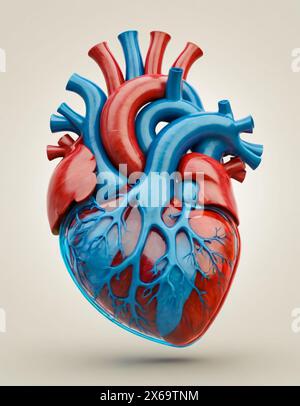 Human heart, realistic representation. Ceramics flowers and ferns Stock ...