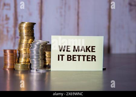 Make things better symbol. Concept words Make things better on wooden ...