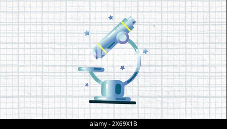 Image of a microscope with blue grid on a white background Stock Photo ...