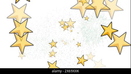 Image of stars falling over white background Stock Photo - Alamy