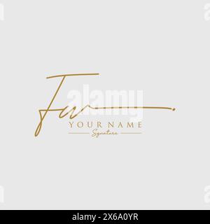 FW Letter Signature Logo Template elegant design logo. Hand drawn ...