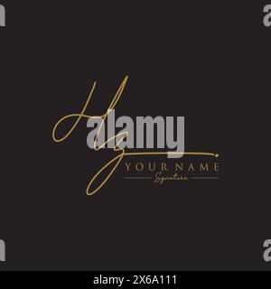 HZ Letter Signature Logo Template elegant design logo. Hand drawn ...