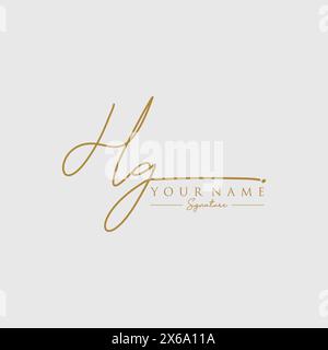 Initial Letter HG Logo - Handwritten Signature Style Logo - Minimal ...