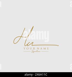 HU Letter Signature Logo Template elegant design logo Sign Symbol ...