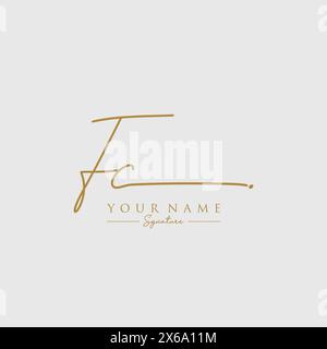 Initial Signature Logo for Letter FC - Vector Logo Template in ...