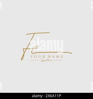 FE Letter Signature Logo Template elegant design logo. Hand drawn ...