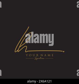IH Letter Signature Logo Template elegant design logo. Hand drawn ...