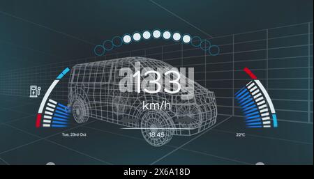 Image of car drawing over car network of connections Stock Photo - Alamy