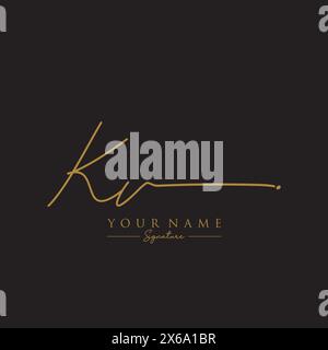 KV Letter Signature Logo Template elegant design logo. Hand drawn ...