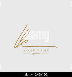 IK Letter Signature Logo Template elegant design logo. Hand drawn ...