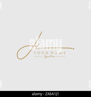 Initial Signature Logo for Letter JI - Vector Logo Template in ...
