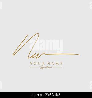 NW Letter Signature Logo Template elegant design logo. Hand drawn ...