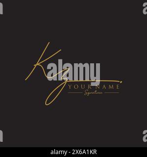 KZ Letter Signature Logo Template elegant design logo. Hand drawn ...