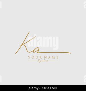 Initial Letter KA Logo - Handwritten Signature Logo - Minimal Vector ...