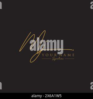 M, J, MJ Initial letter handwritten and signature vector logo. Business ...