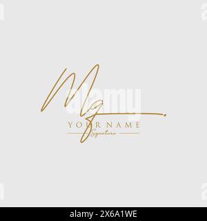 MQ Letter Signature Logo Template elegant design logo. Hand drawn ...