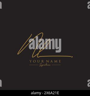 NL Letter Signature Logo Template elegant design logo. Hand drawn ...