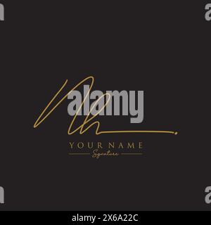 NH Letter Signature Logo Template elegant design logo. Hand drawn ...