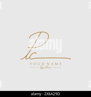 Letter PC Signature Logo Template Vector Stock Vector Image & Art - Alamy