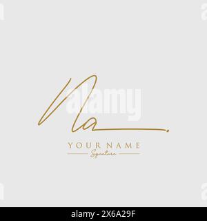 N A NA Initial letter handwriting and signature logo. A concept ...