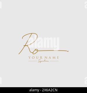 Initial Letter RO Logo - Handwritten Signature Style Logo - Simple ...