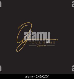 O, J, OJ Initial letter handwritten and signature vector logo. Business ...