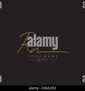 RN Letter Signature Logo Template elegant design logo. Hand drawn ...