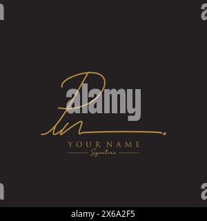 P N PN Initial letter handwriting and signature logo. A concept ...