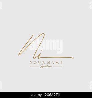 Initial Letter NI Logo - Handwritten Signature Logo - Simple Vector ...